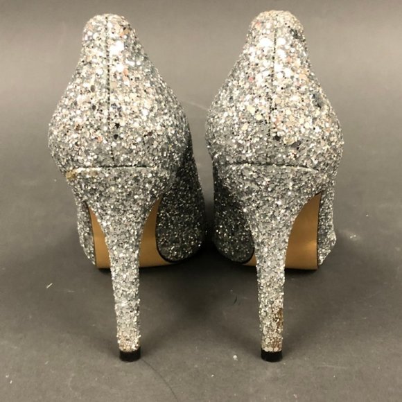 Stuart Weitzman | Shoes | Stuart Weitzman Silver Glitter Heels | Poshmark